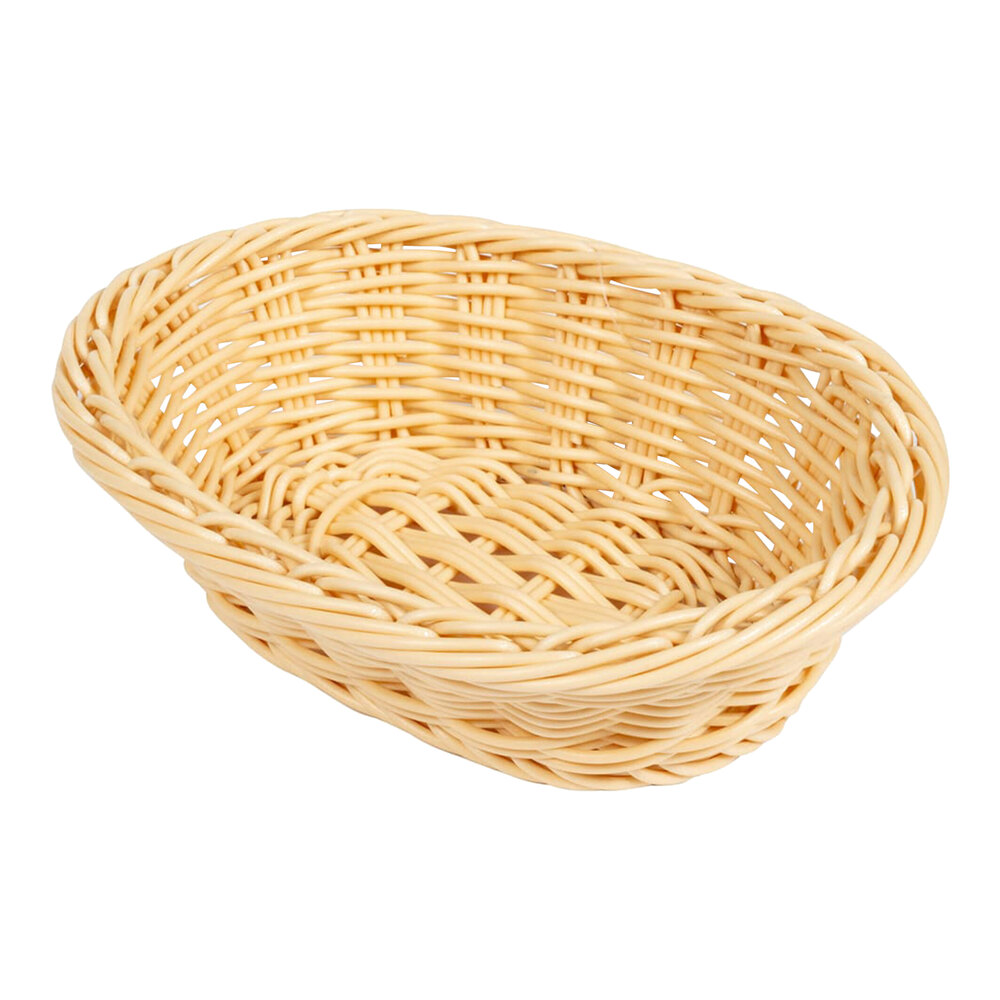 GET WB-1503-N Designer Polyweave 9" x 6 3/4" x 2 1/2" Natural Oval ...