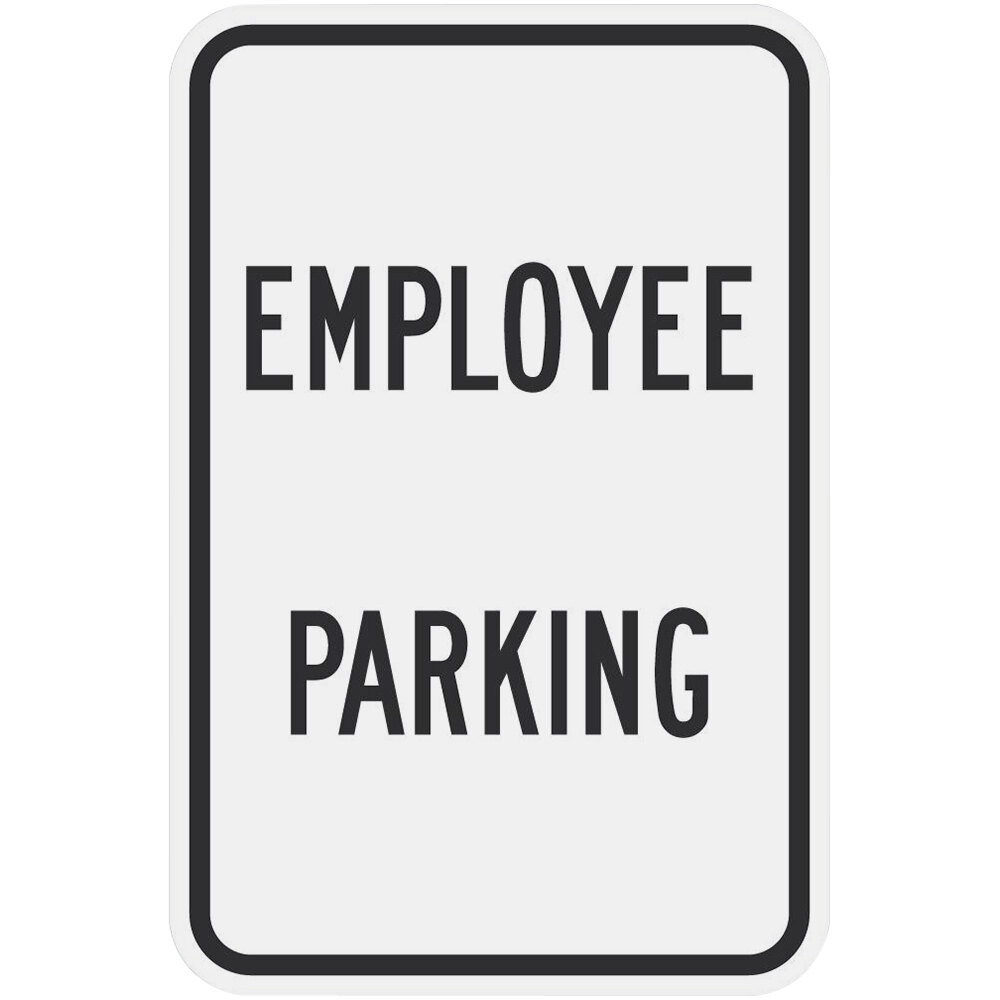Lavex "Employee Parking" Engineer-Grade Reflective Black Aluminum Sign ...