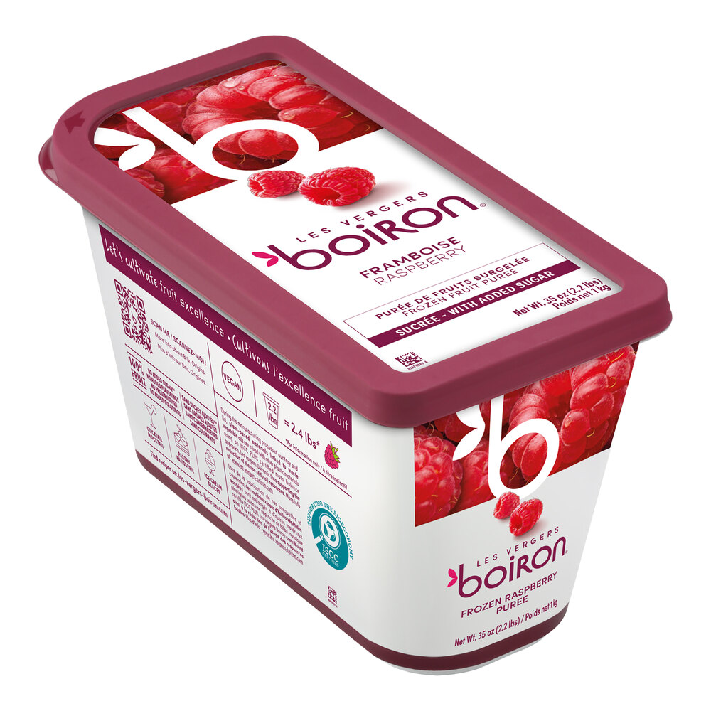 Les Vergers Boiron Red Raspberry Puree 2.2 lb.