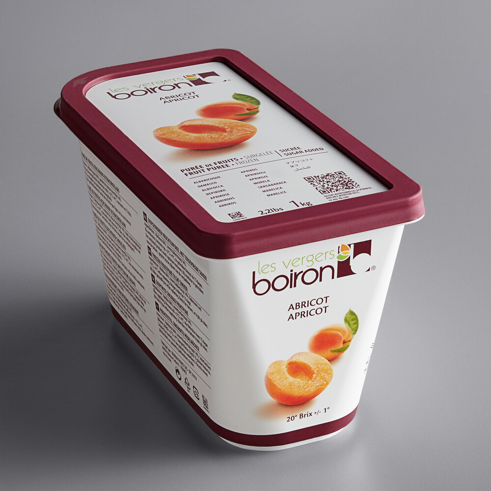 Les Vergers Boiron 2.2 lb. Apricot 100% Fruit Puree - 6/Case