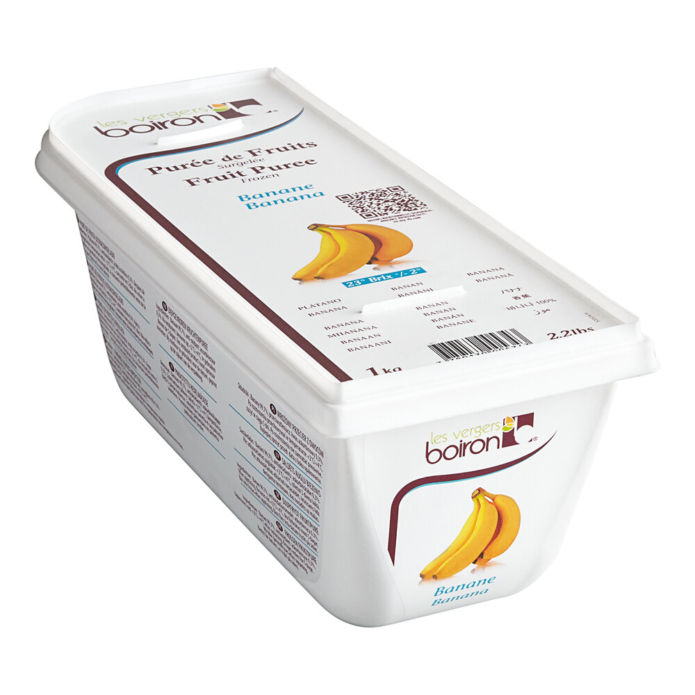 Les Vergers Boiron Banana 100% Fruit Puree 2.2 lb. - 6/Case