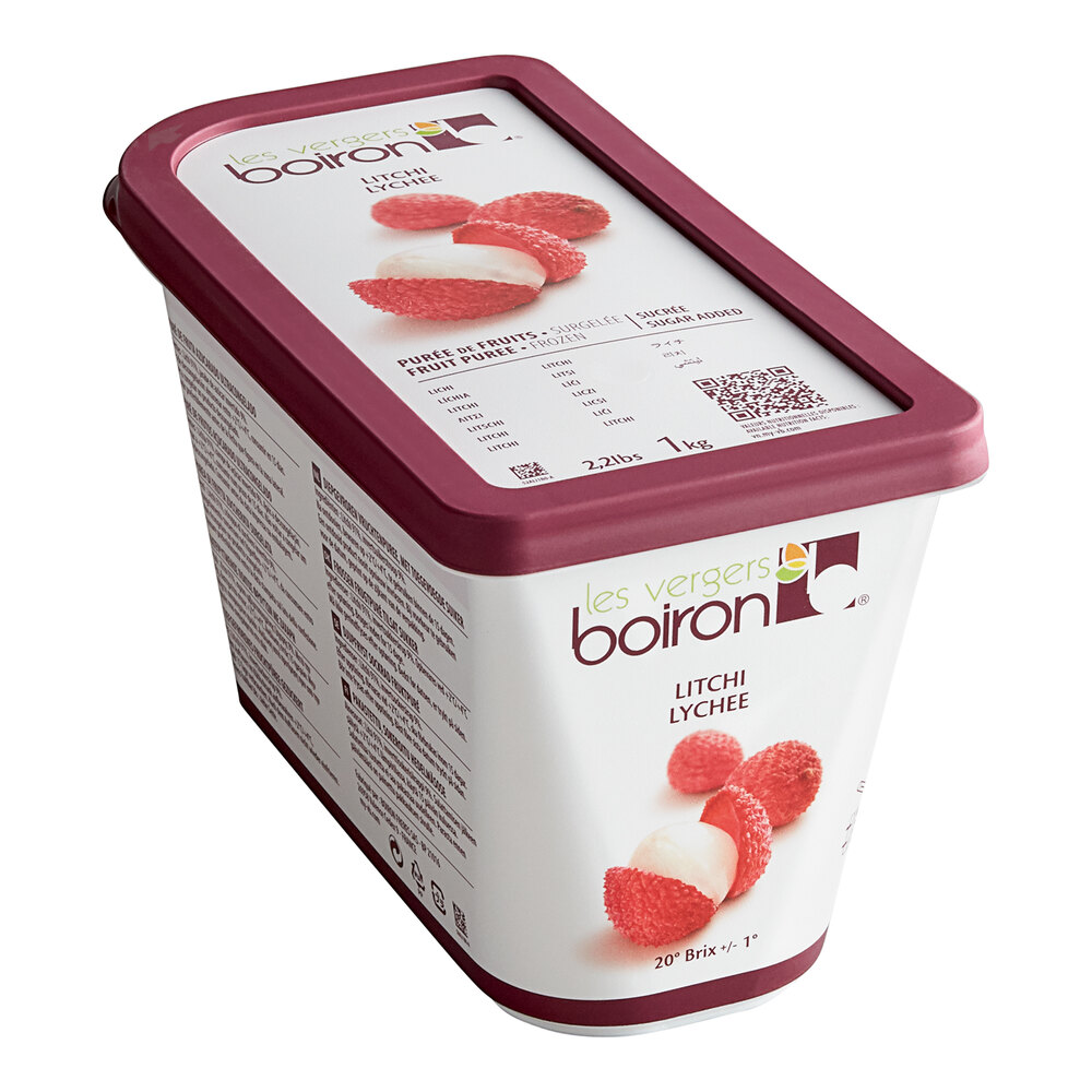 Les Vergers Boiron Lychee 100% Fruit Puree 2.2 lb. - 6/Case
