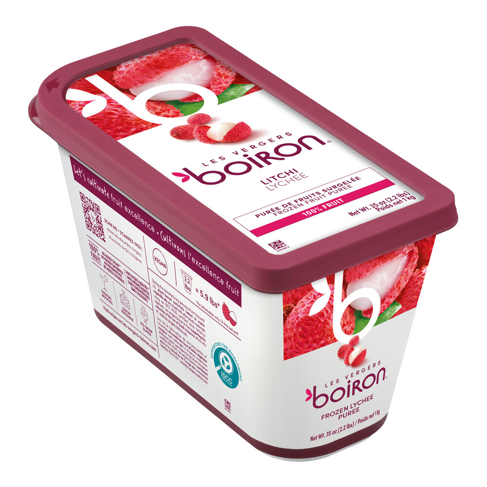 Les Vergers Boiron Lychee 100% Fruit Puree 2.2 lb.