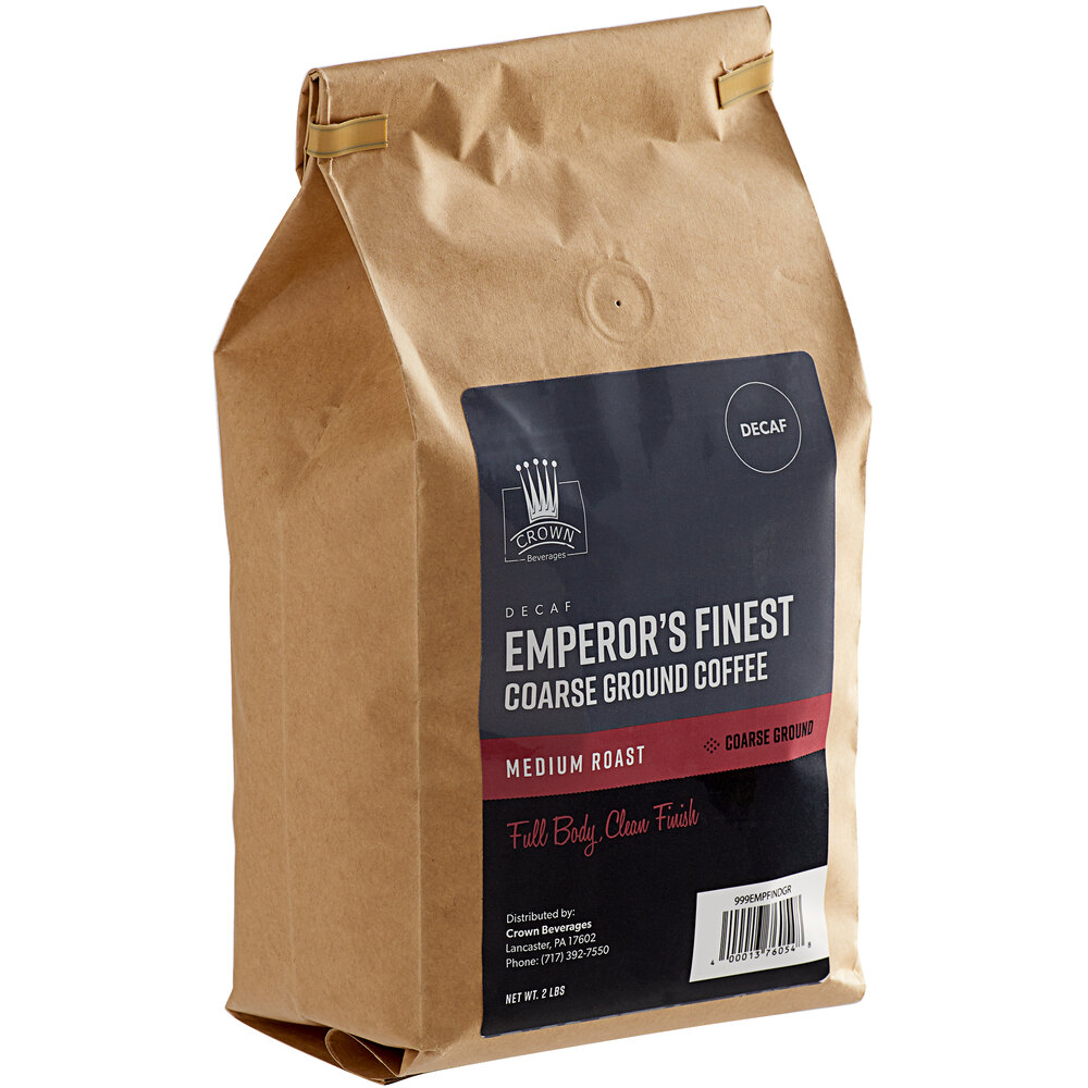 Crown Beverages Emperor's Finest Decaf Coarse Ground Coffee 2 lb.