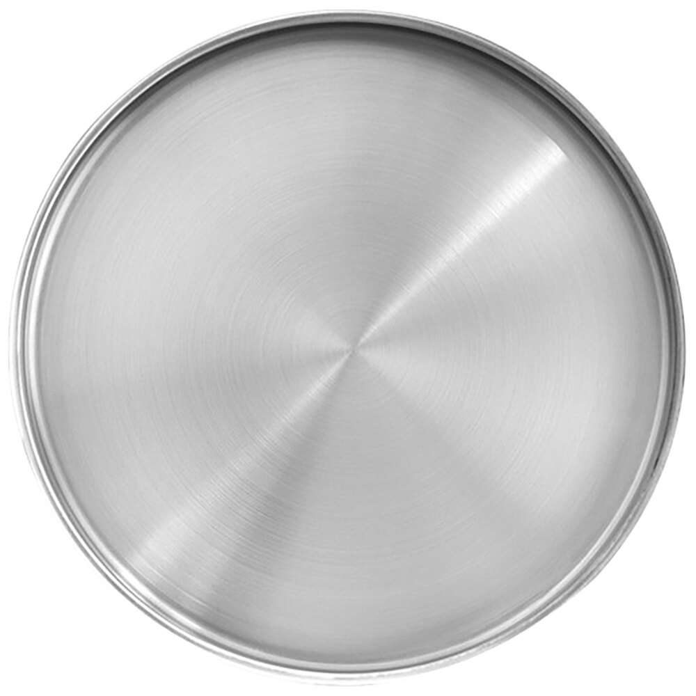 Front of the House Soho 9" Brushed Stainless Steel Round Plate with ...