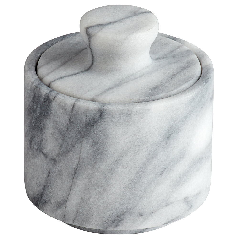 White Marble Salt Cellar - 3" x 3" | WebstaurantStore