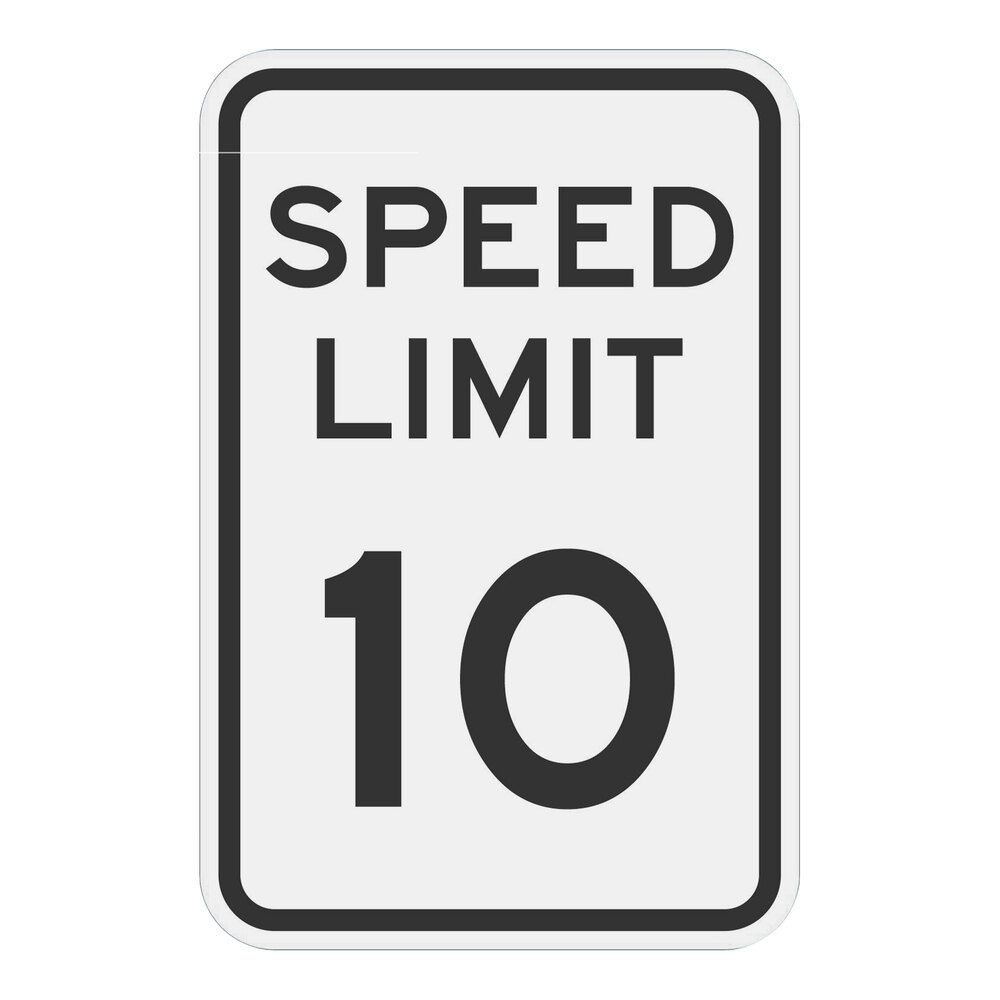 Lavex "Speed Limit 10" MPH Diamond Grade Reflective Black Aluminum Sign ...