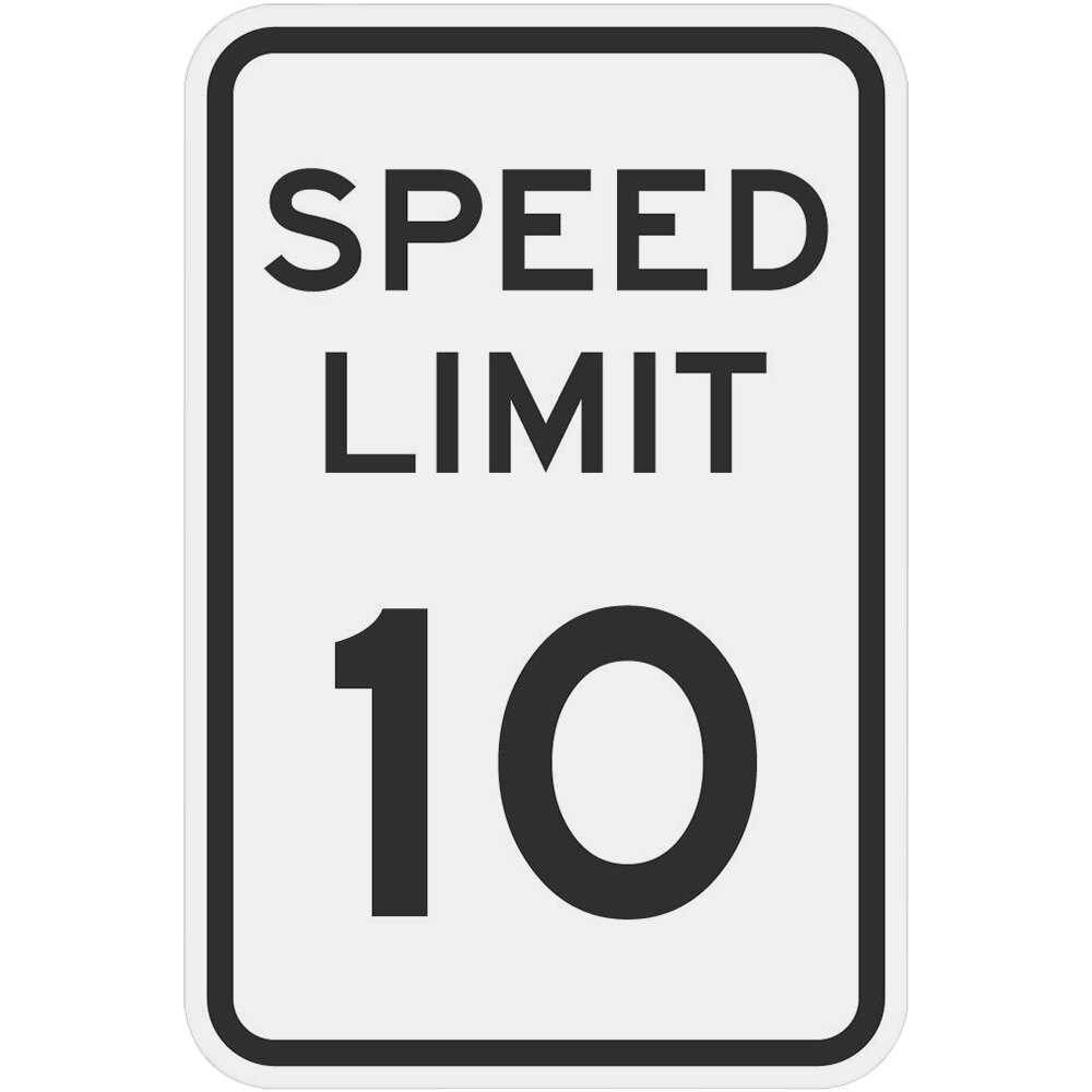 Lavex "Speed Limit 10" MPH Engineer Grade Reflective Black Aluminum ...