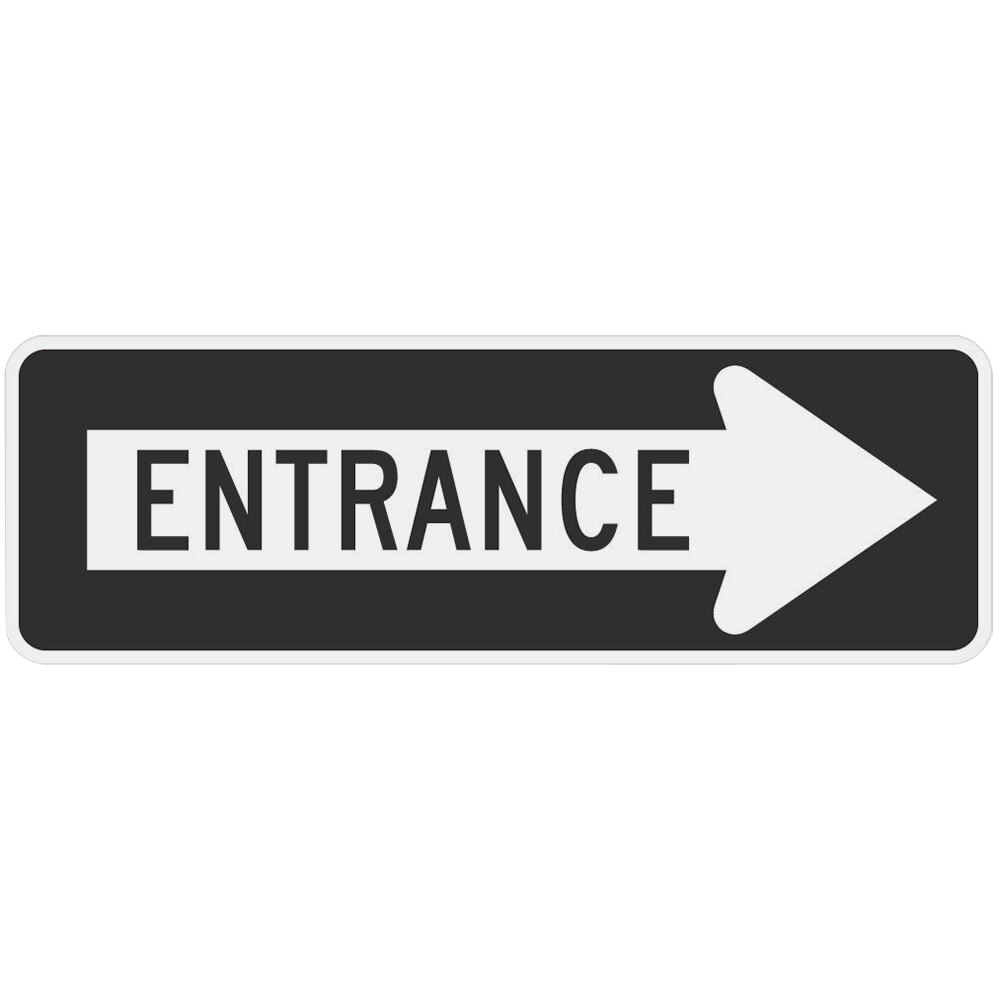 Lavex Right Arrow "Entrance" High Intensity Prismatic Reflective Black ...