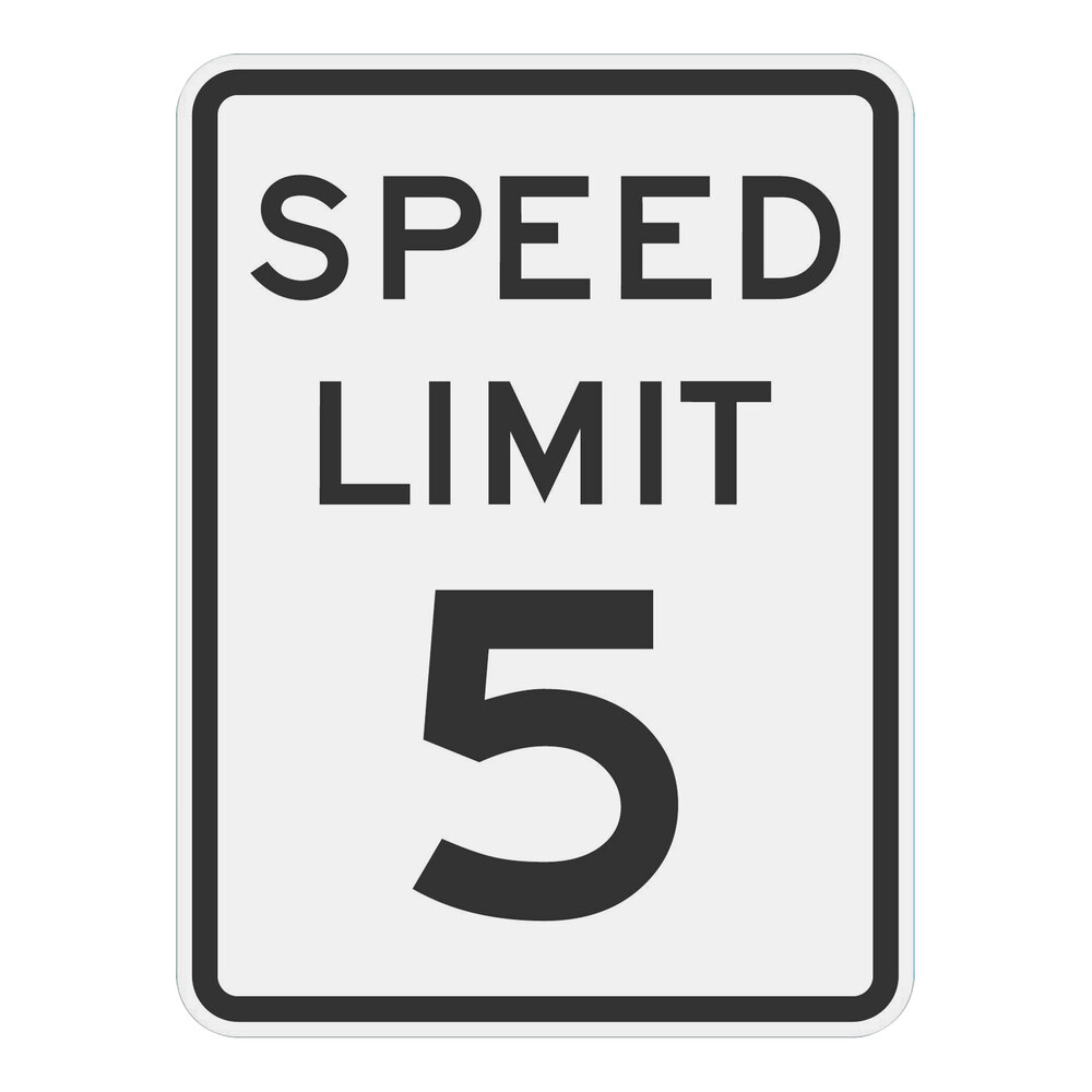 Lavex "Speed Limit 5" MPH Diamond Grade Reflective Black Aluminum Sign ...