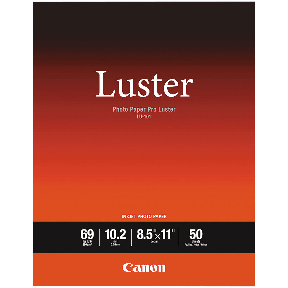 Canon 6211B004 Pro Luster 8 1/2" x 11" Luster White Pack of 10.2 Mil ...