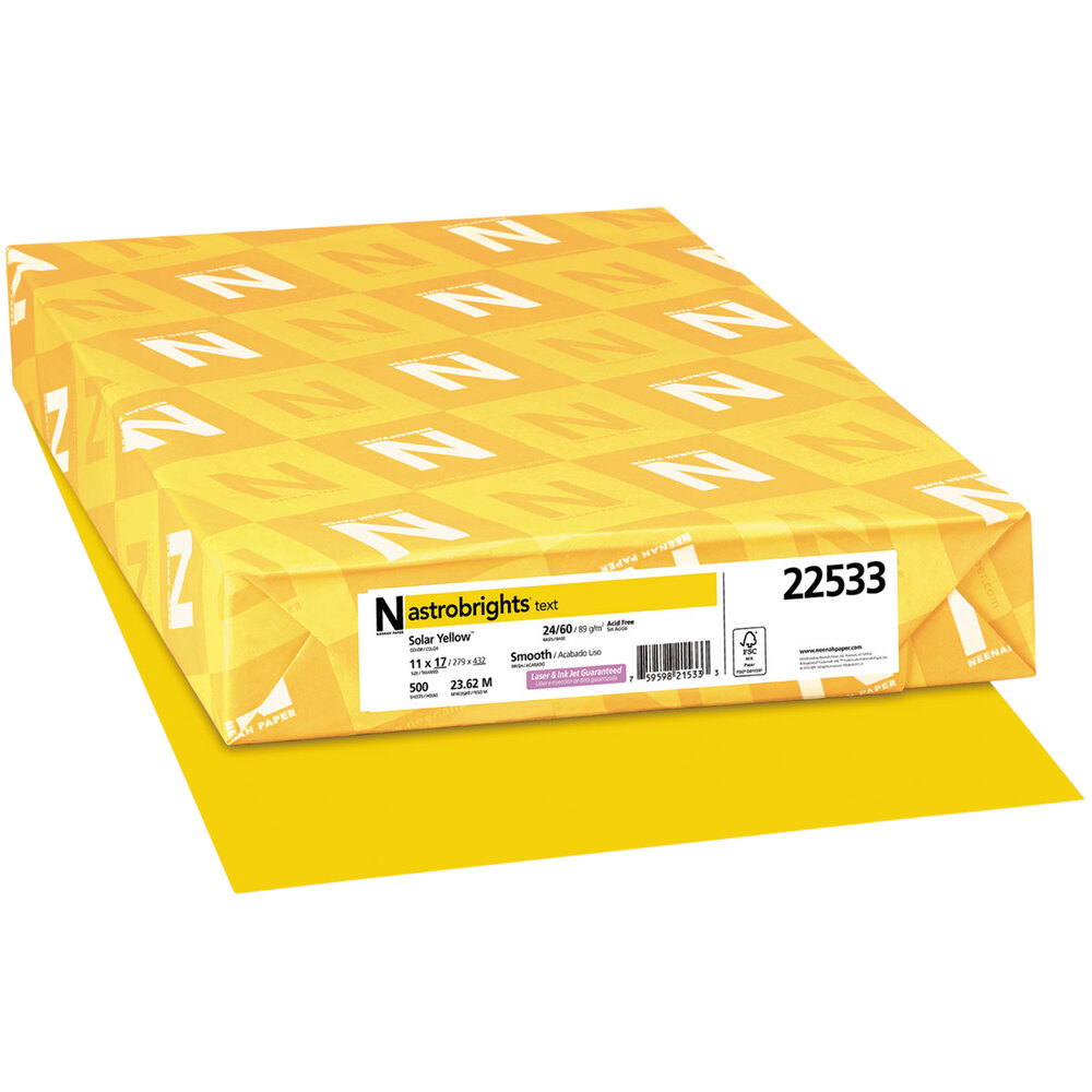 Astrobrights 22533 11 X 17 Solar Yellow Ream Of 24 Color Paper 500 Astrobrights 22533 11 X 17 Solar Yellow Ream Of 24 Color Paper 500