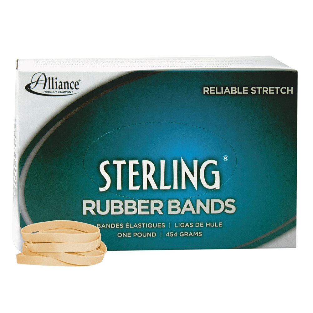 Alliance 24625 Sterling 2 1/2" x 1/4" Crepe #62 Rubber Bands, 24 lb ...