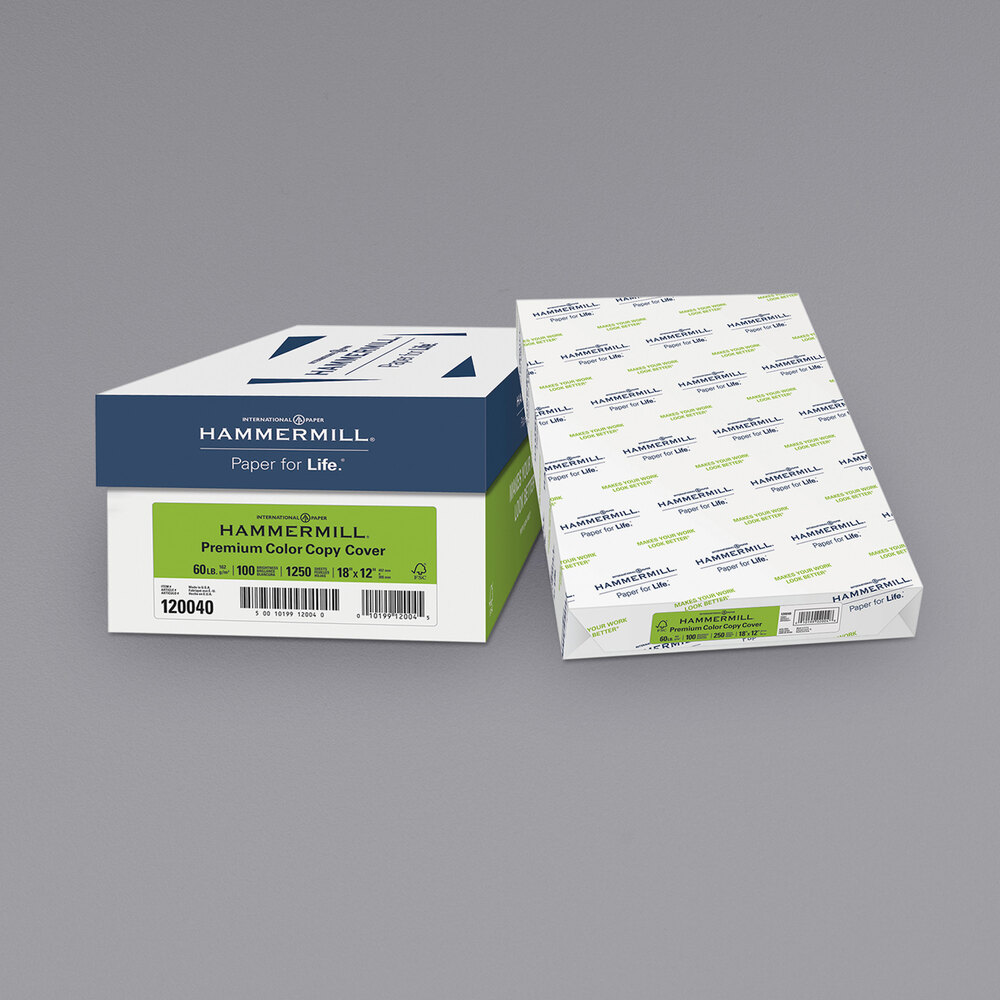 Hammermill 120040 18" x 12" Bright White Premium Pack of 60 lb. Color ...