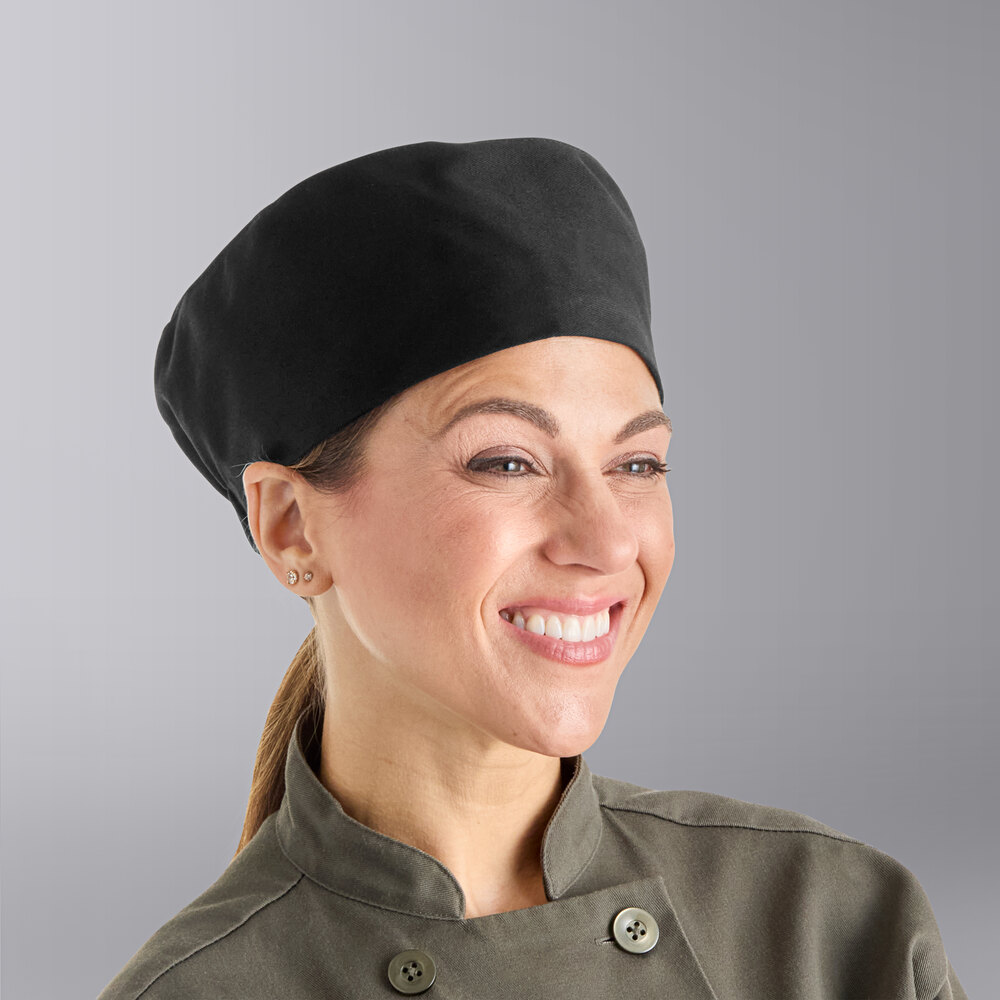 Uncommon Chef Black Customizable Chef Skull Cap / Pill Box Hat 0156C