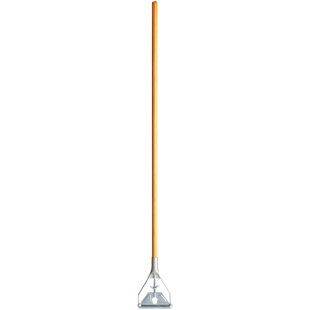 Carlisle 4034000 63" Wooden Stirrup Style Mop Handle with Metal Head
