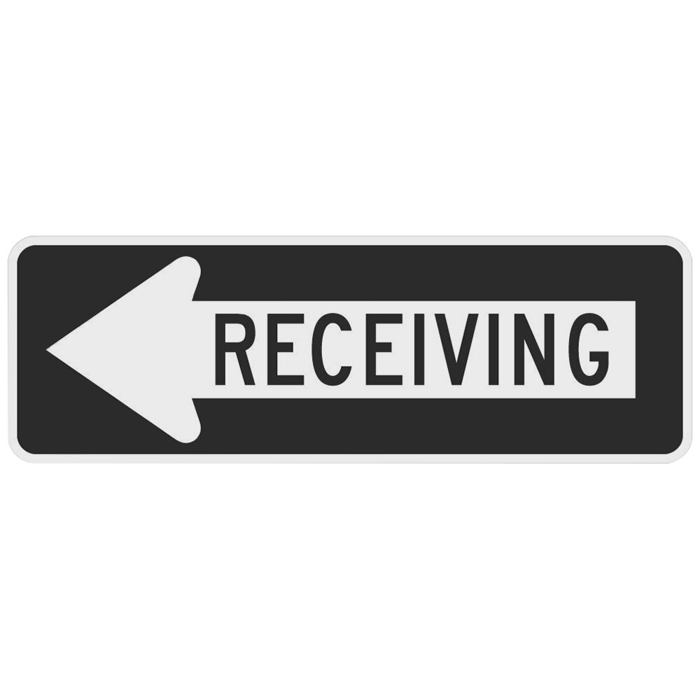 Lavex Left Arrow "Receiving" Engineer-Grade Reflective Black Aluminum ...