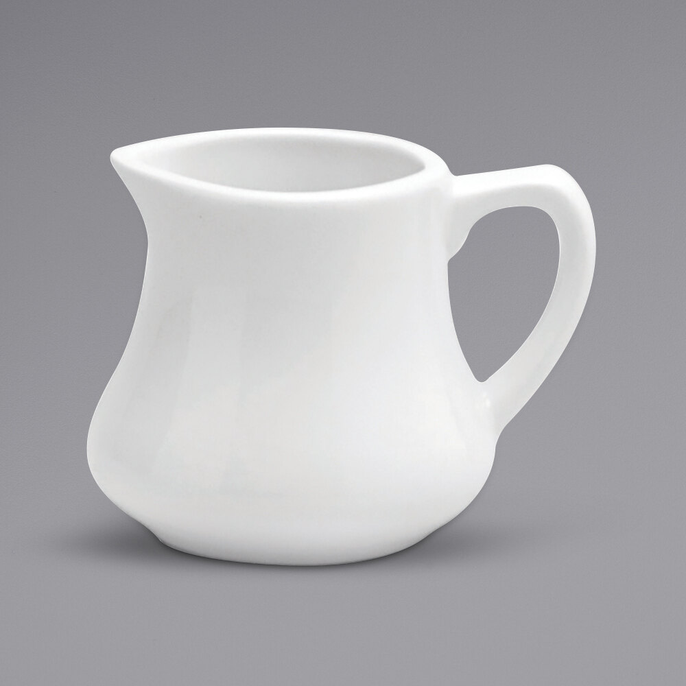 Oneida Buffalo F9010000802 Cream White Ware 4 oz. Porcelain Creamer ...