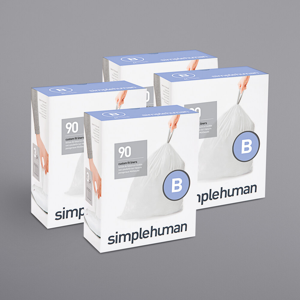 simplehuman CW0251MC 1.6 Gallon / 6 Liter Code B White Custom Fit Trash ...