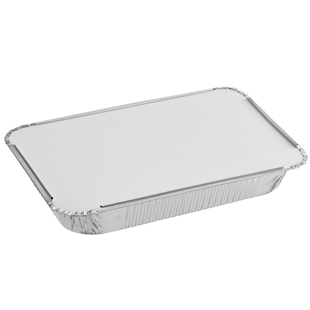 Choice 4 lb. Oblong Foil Take-Out Container with Board Lid - 100/Case