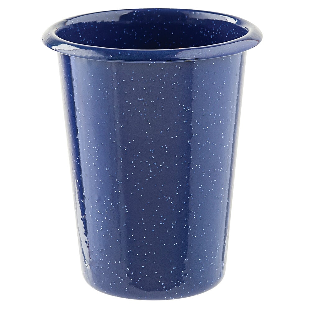 TableCraft 10157 Enamelware 16.9 oz. Blue Tumbler with Speckles