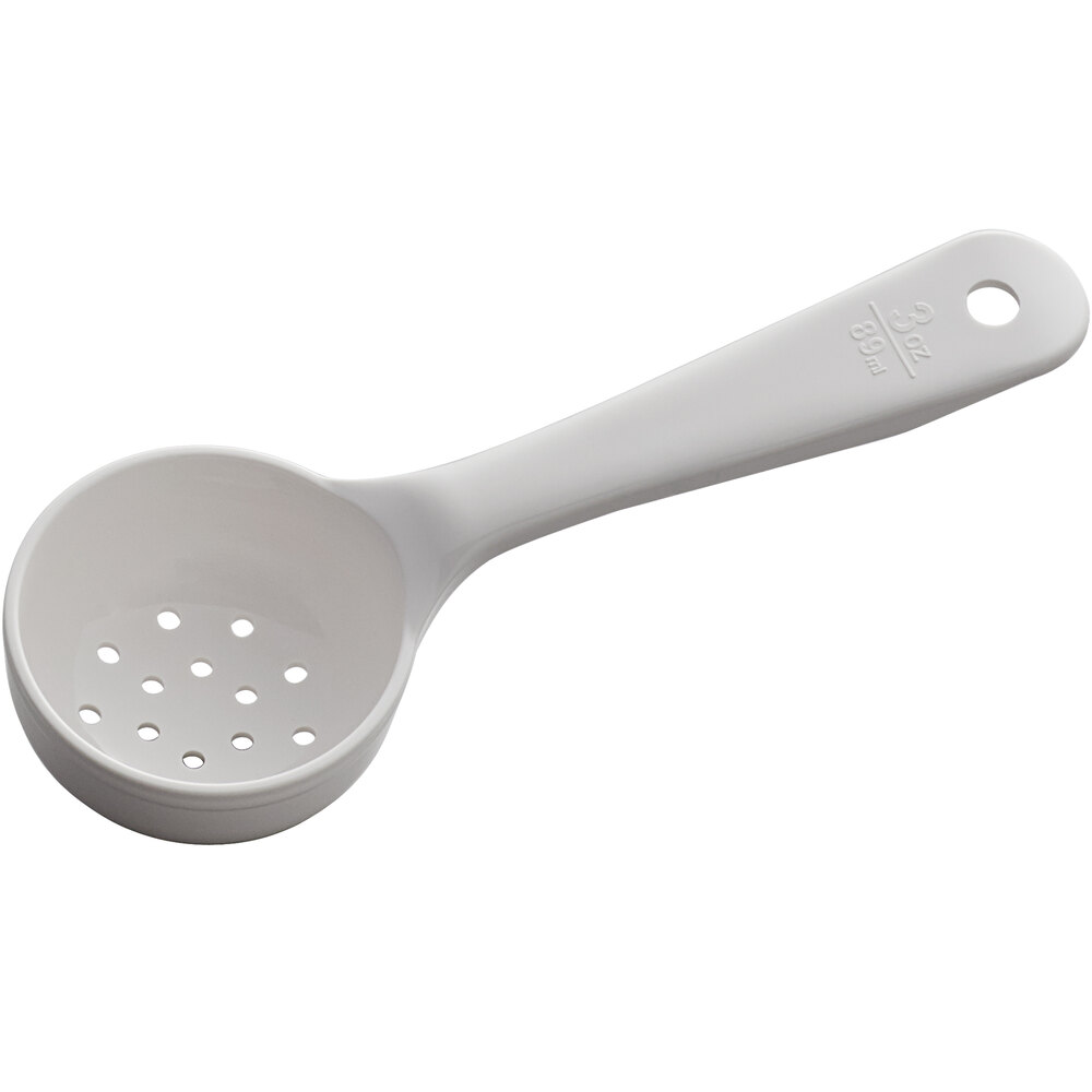 Carlisle 492702 Measure Misers 3 oz. White Short Handle Perforated ...