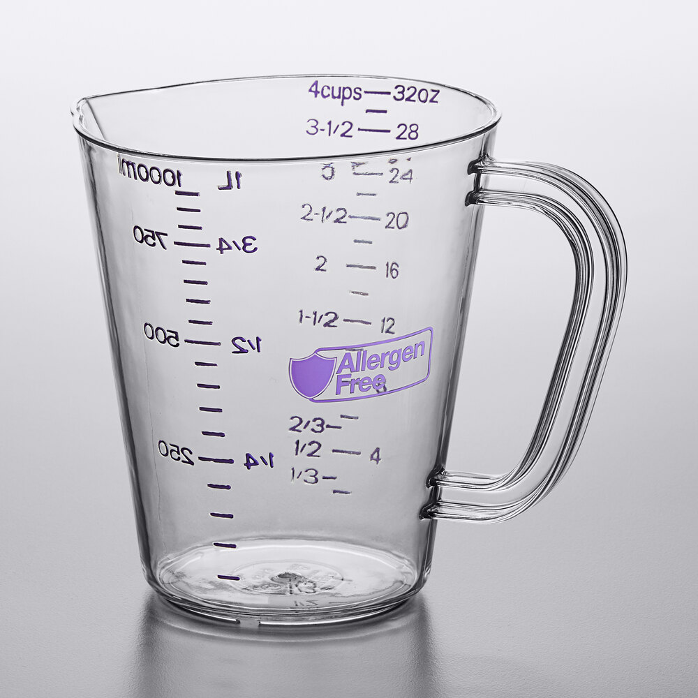 Carlisle 43143AF07 1 Qt. (4 Cups) Purple Allergen Free Polycarbonate ...