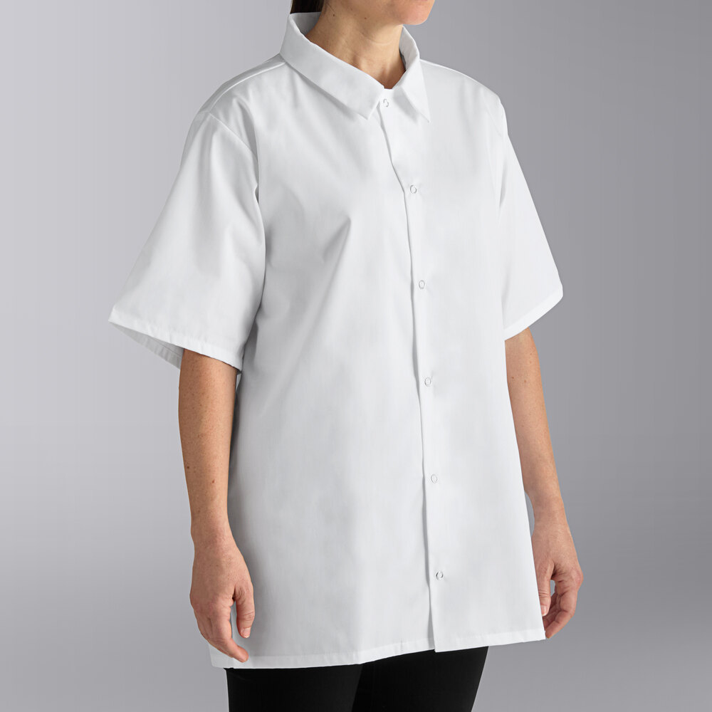 Uncommon Chef 0954 White Customizable No Pocket Cook Shirt - XL