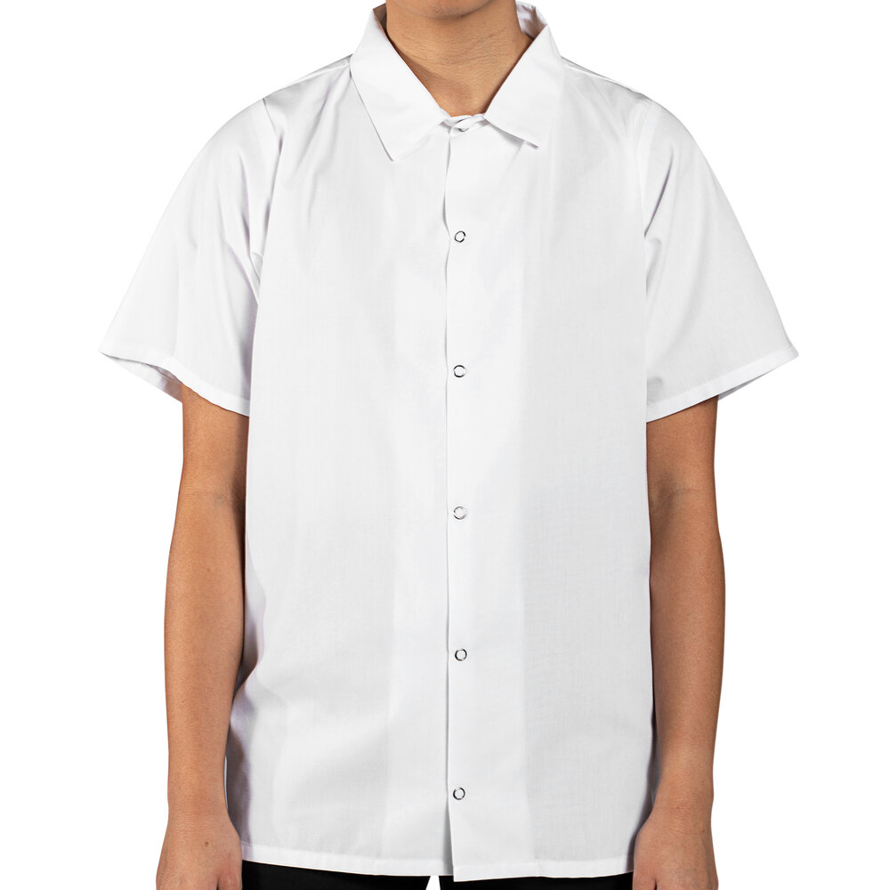 Uncommon Chef 0954 White Customizable No Pocket Cook Shirt - 2XL