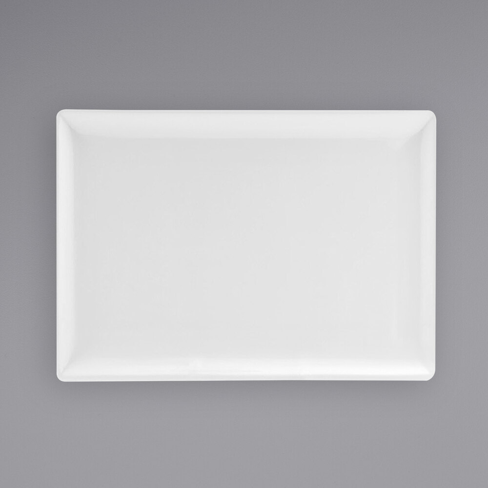 Front of the House Mod 7" x 5" Bright White Rectangular Porcelain Plate ...