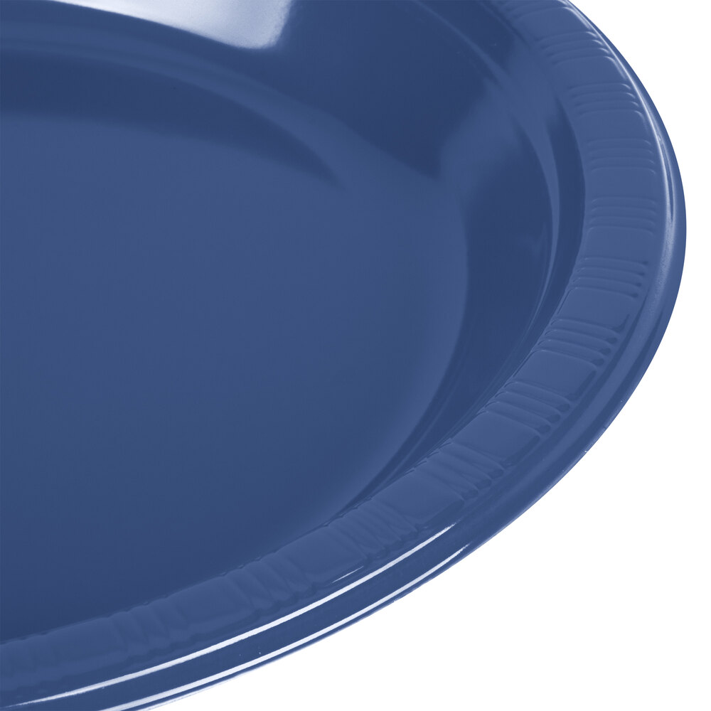 Creative Converting 28113731 10" Navy Blue Plastic Plate - 20/Pack
