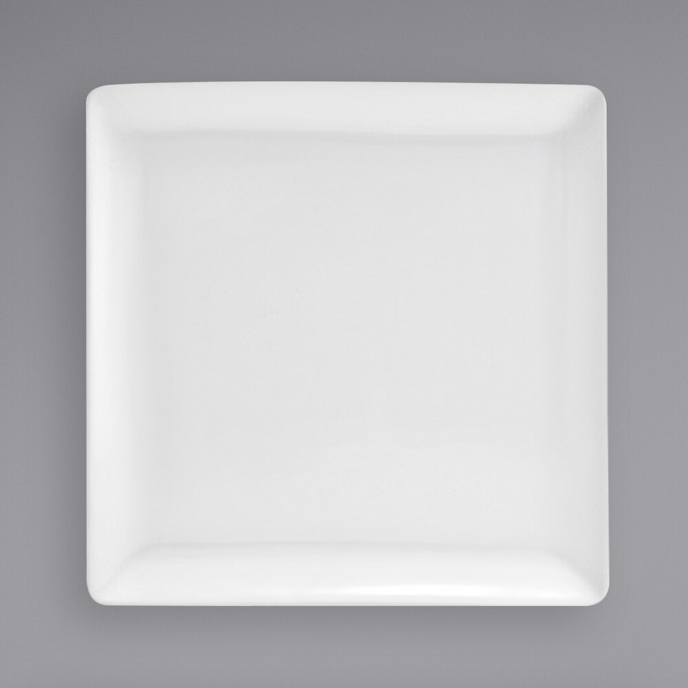Front of the House Mod 10" Bright White Square Porcelain Plate - 12/Case