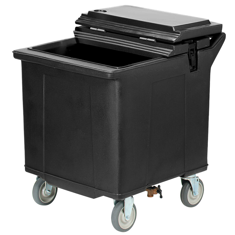 Carlisle IC225403 Black Cateraide™ 125 lb. Mobile Ice Bin with 4 Swivel ...