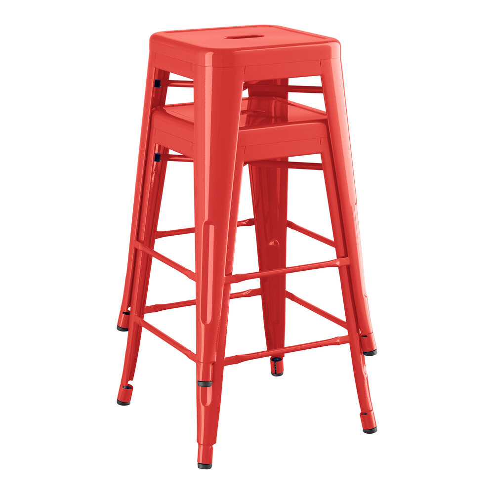 Lancaster Table & Seating Alloy Series Ruby Red Outdoor Backless ...