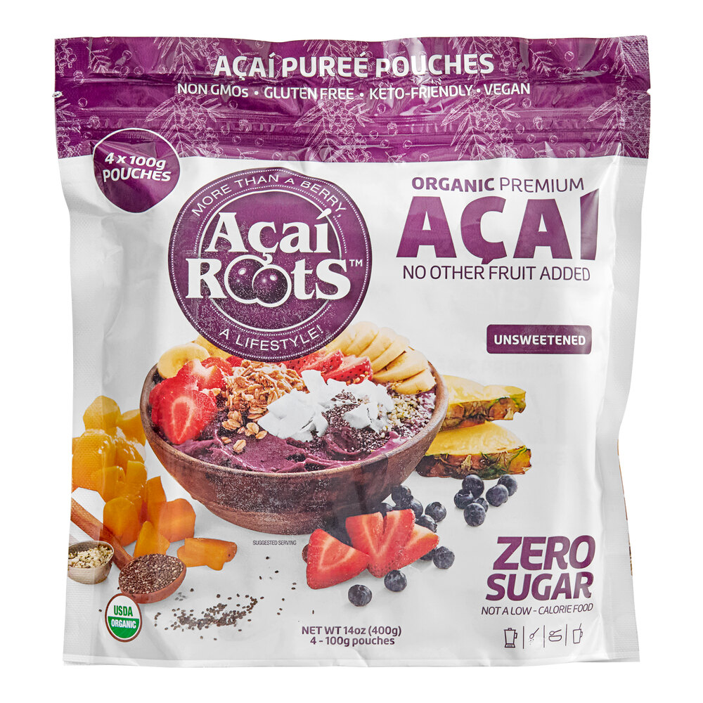 Acai Roots Organic Acai Puree Pouch - 64/Case