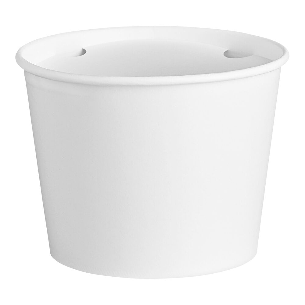 Choice 85 oz. White Food Bucket with Lid - 25/Pack