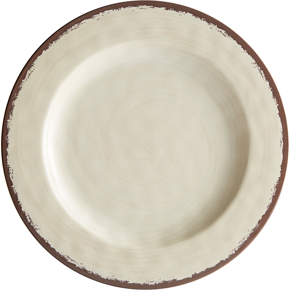 Carlisle 5400153 Mingle 11" Sweet Cream Round Melamine Plate - 12/Case