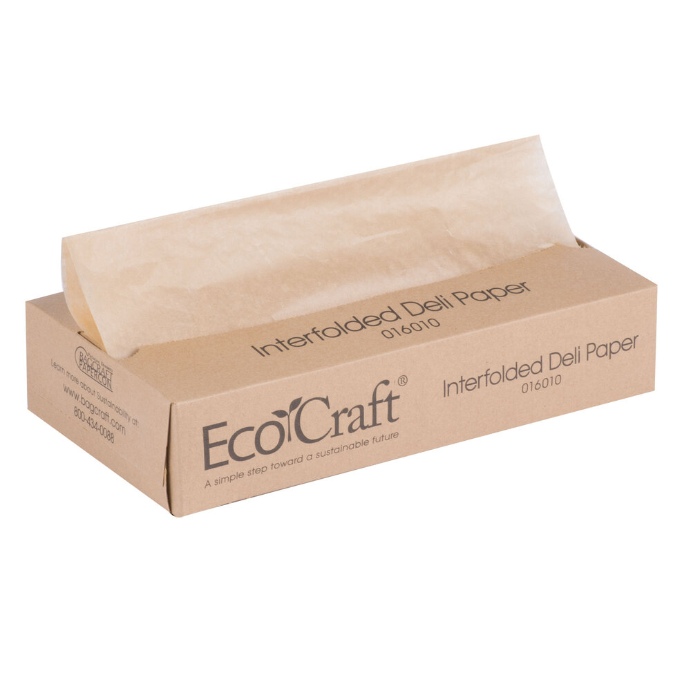 Bagcraft Packaging 016010 10" x 10 3/4" EcoCraft Interfolded Dry Wax ...