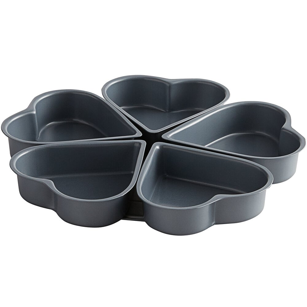 5 Non-Stick Heart-Shaped Cake Pans - 8 1/2" x 8 1/2"