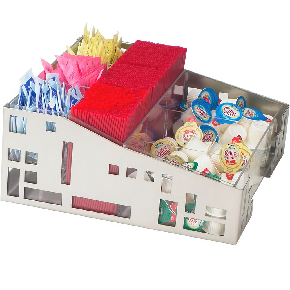 Cal-Mil 1616-55 Squared Stainless Steel Condiment Organizer with ...