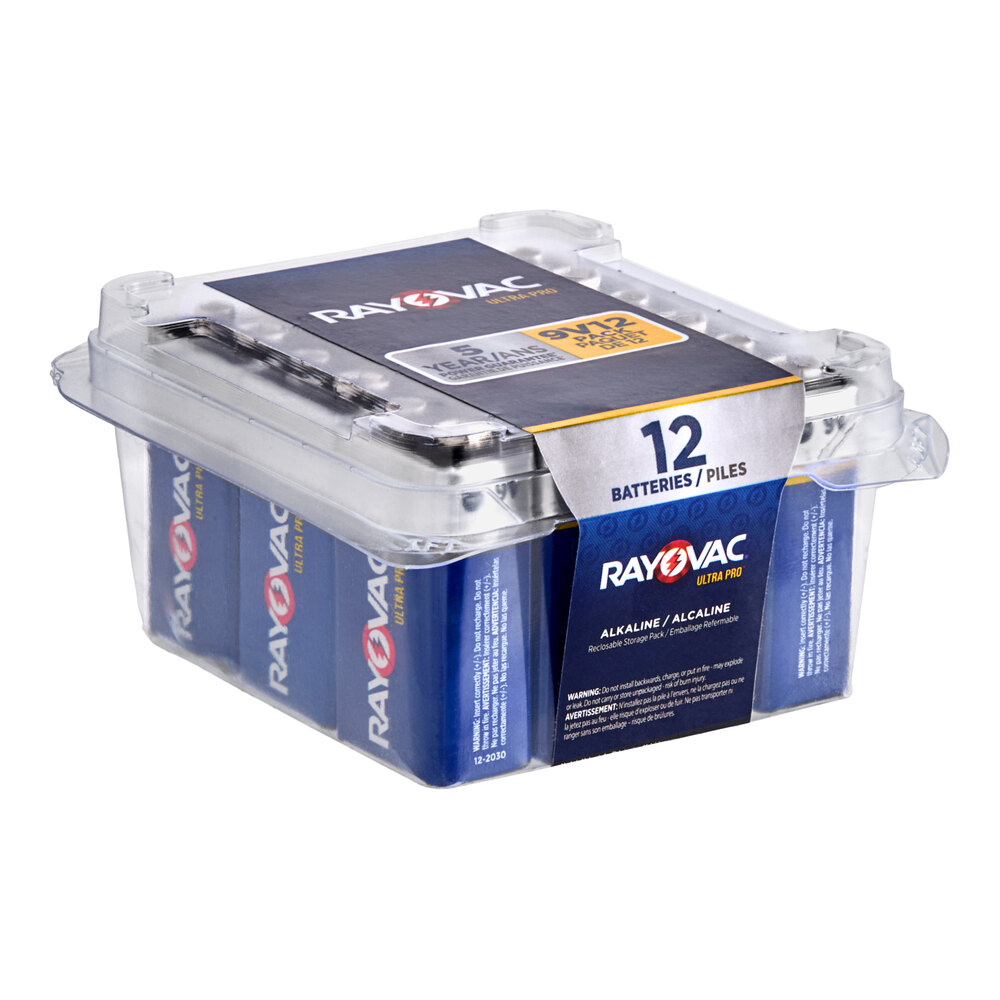 Rayovac AL9V-12PPJ Ultra Pro Industrial 9V Alkaline Batteries - 12/Pack