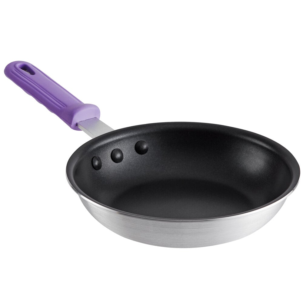 Choice 8" Aluminum Non-Stick Fry Pan with Purple Allergen-Free Silicone ...