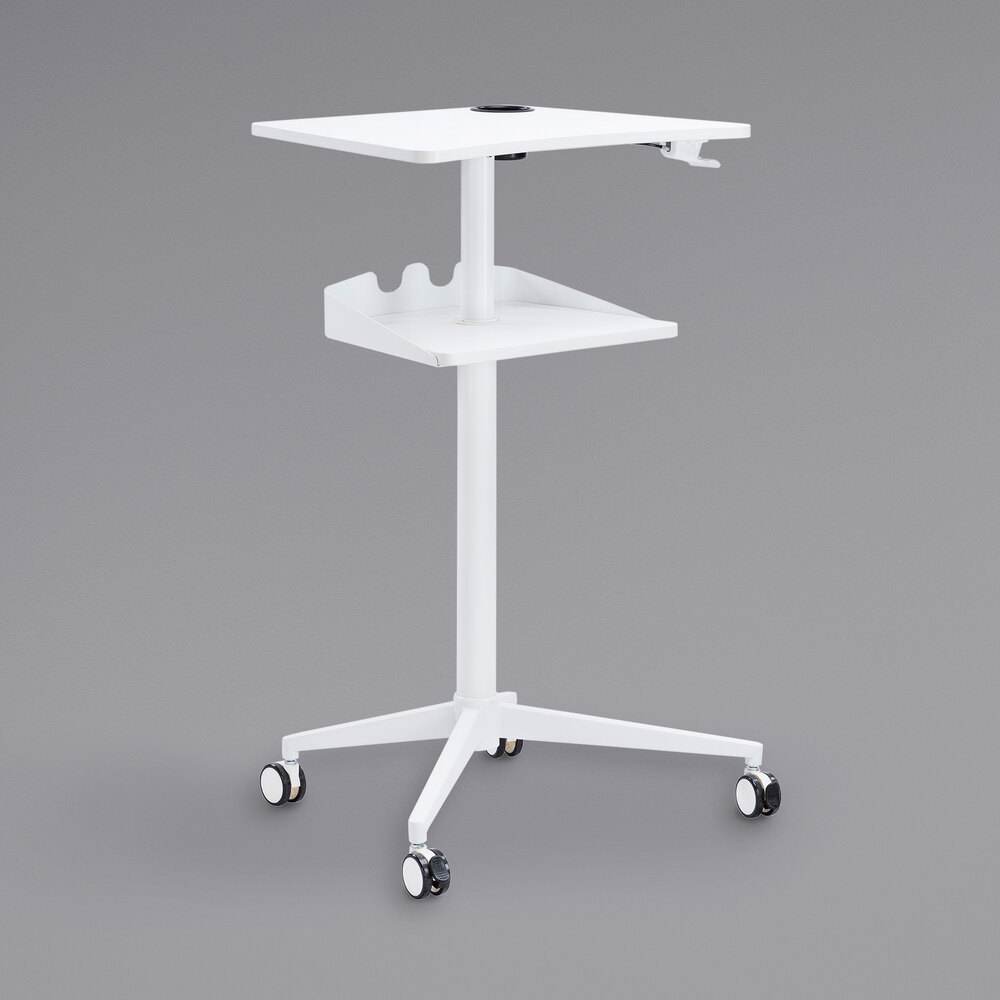 White Adjustable Stand-Up Mobile Workstation - 30 3/4" x 22 7/8"