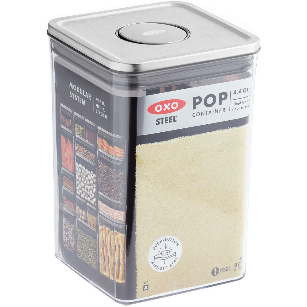 OXO Good Grips 4.4 Qt. Clear Square SAN Plastic Food Storage Container ...