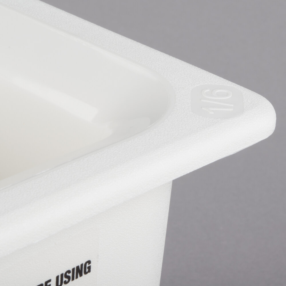 Carlisle CM110402 Coldmaster 1/6 Size White Cold ABS Plastic Food Pan ...