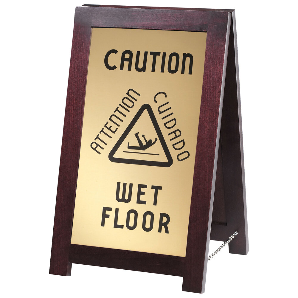 Cal-Mil 851-WET 2-Sided Wooden WET FLOOR Sign