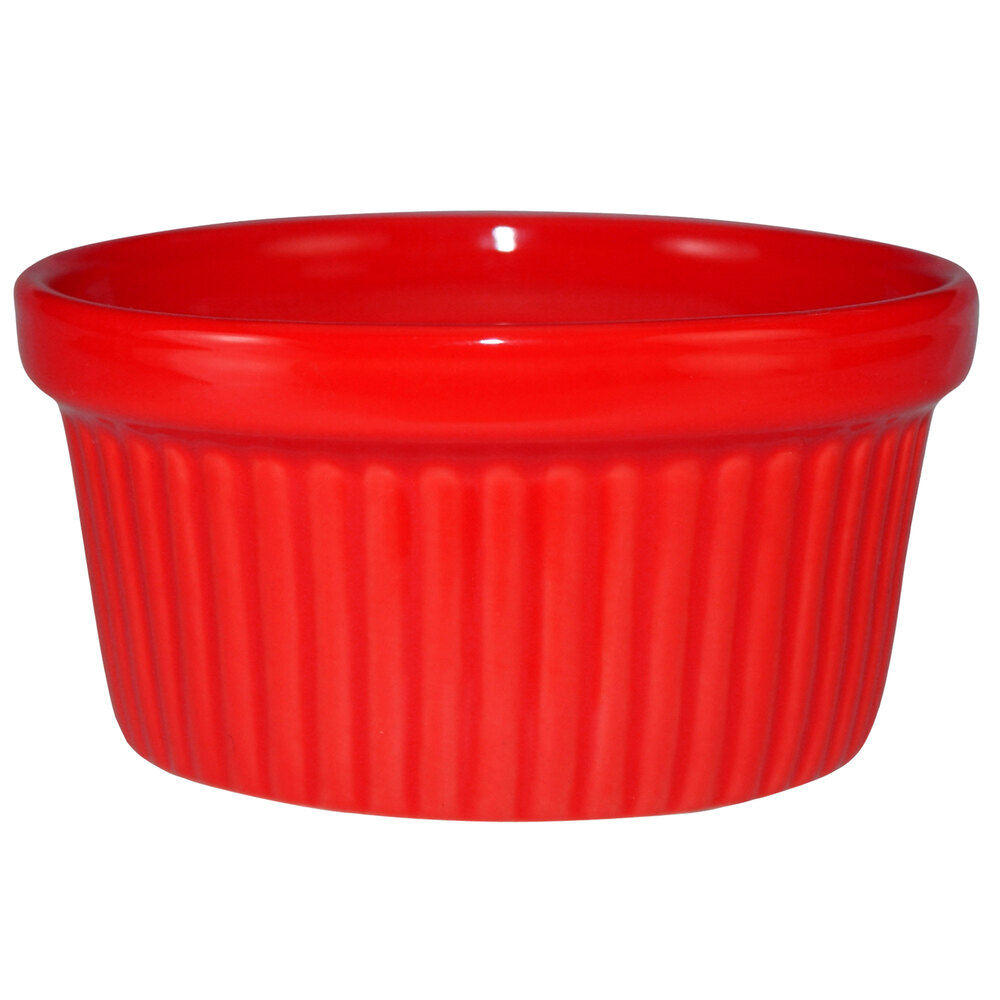 International Tableware RAMF-4-CR Cancun 4 oz. Crimson Red Stoneware ...