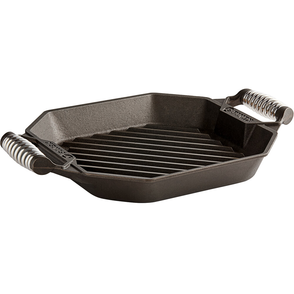 FINEX G12-10002 12" Octagonal Pre-Seasoned Cast Iron Grill Pan with ...