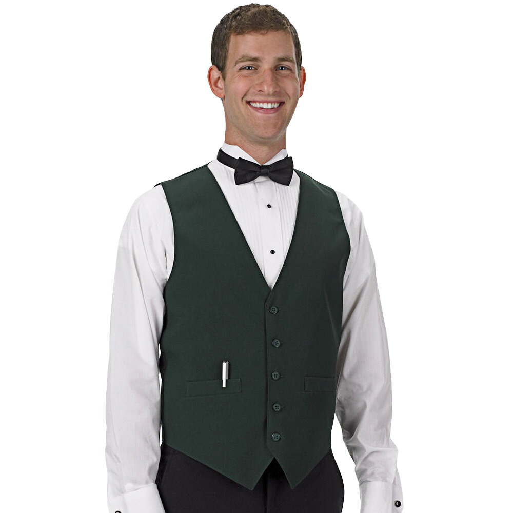 Henry Segal Men's Customizable Hunter Green Basic Server Vest - XS