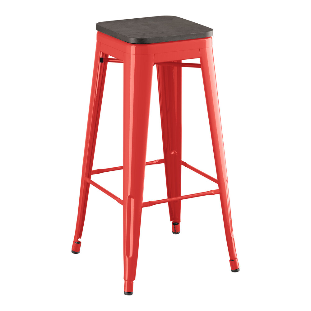 Lancaster Table & Seating Alloy Series Ruby Red Indoor Backless ...